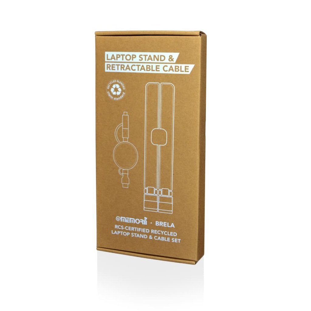 BRELA – @memorii Set of Recycled Laptop Stand and retractable cable ...